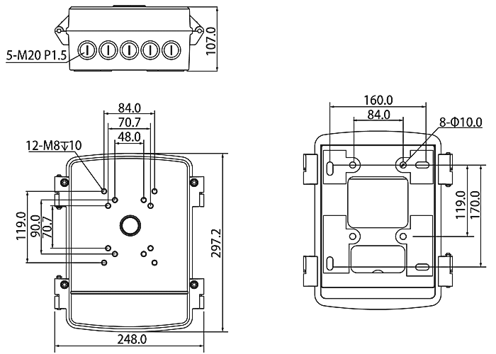 Dahua（ダーファ）アクセサリ PFA140（アルミニウム＋SECC製防水用ジャンクションBOX） | 防犯カメラ・監視カメラ専門通販店 ...